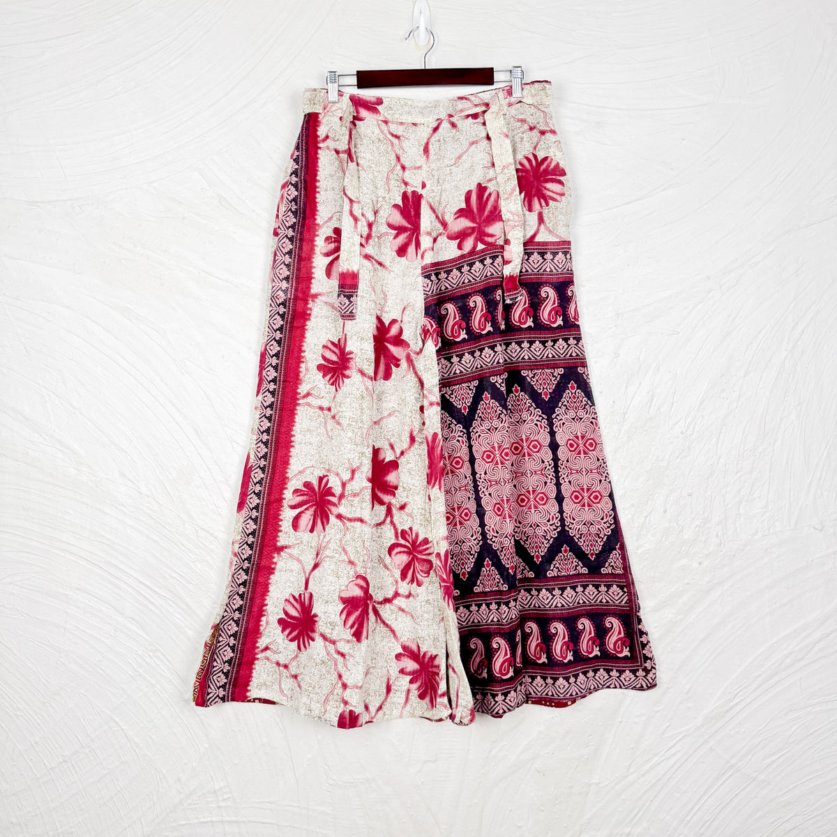 Reversible cotton pants Pink Burgundy Boho – Love Protect Sustain